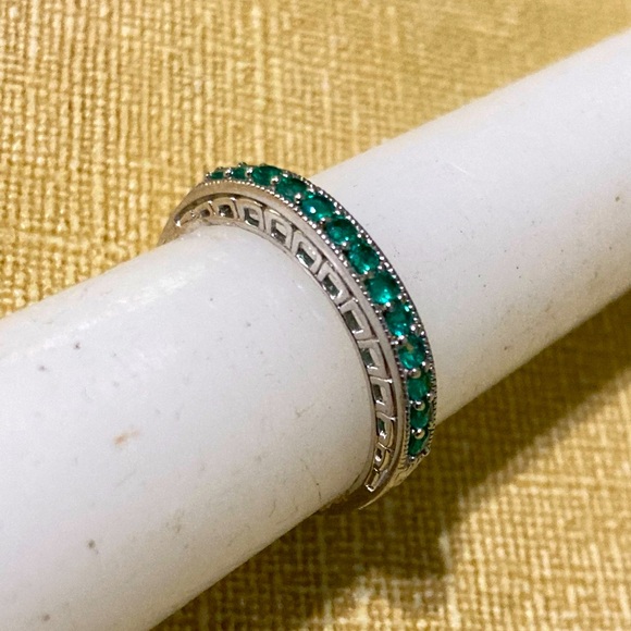 HDS | Jewelry | Sterling Silver Lab Created Emerald Stack Ring Band Sz ...